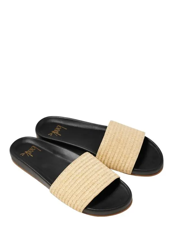 Beek Gallito Raffia Slide Sandal - Black