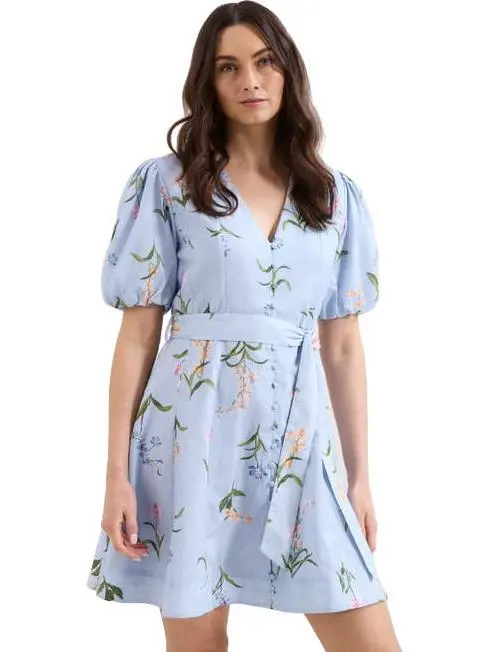 PHASE EIGHT Velma Floral Mini Dress - Blue