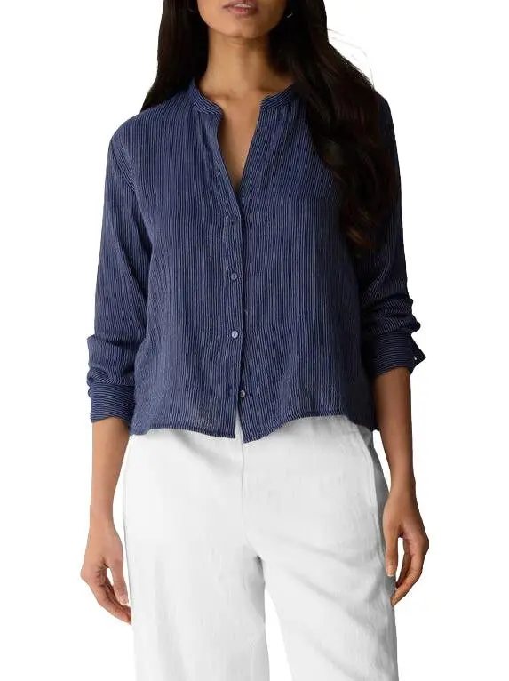Eileen Fisher Organic Cotton Striped Shirt - Deep Dive