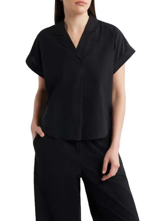 Eileen Fisher Notch Collar Top - Black