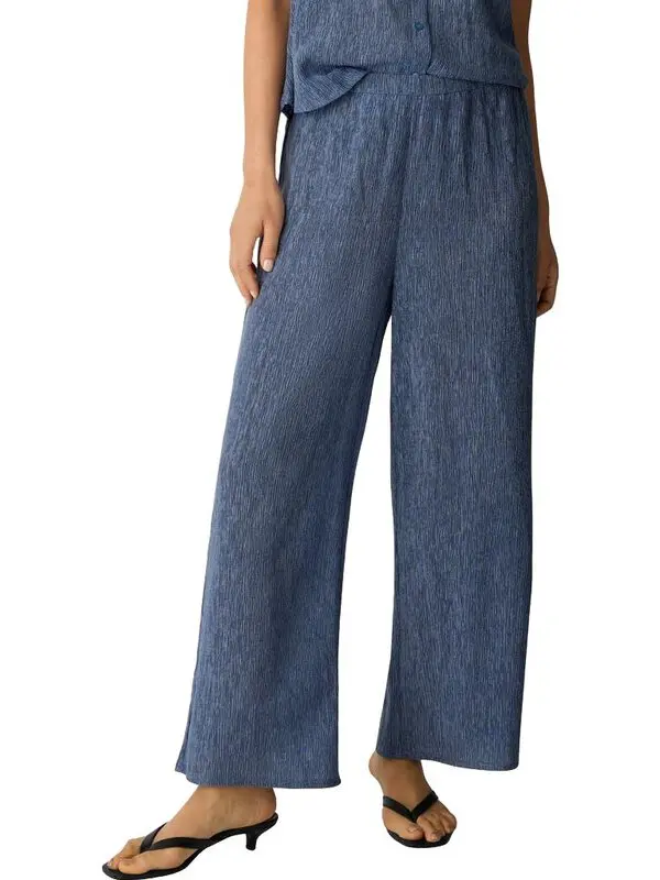 Eileen Fisher Wide Leg Ankle Pants - Cornflower