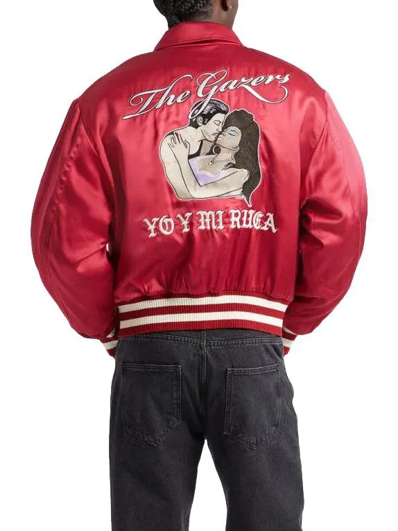 SECOND / LAYER Aces Satin Club Jacket - Red