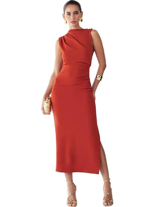BWLDR Rory Gathered Maxi Dress - Copper