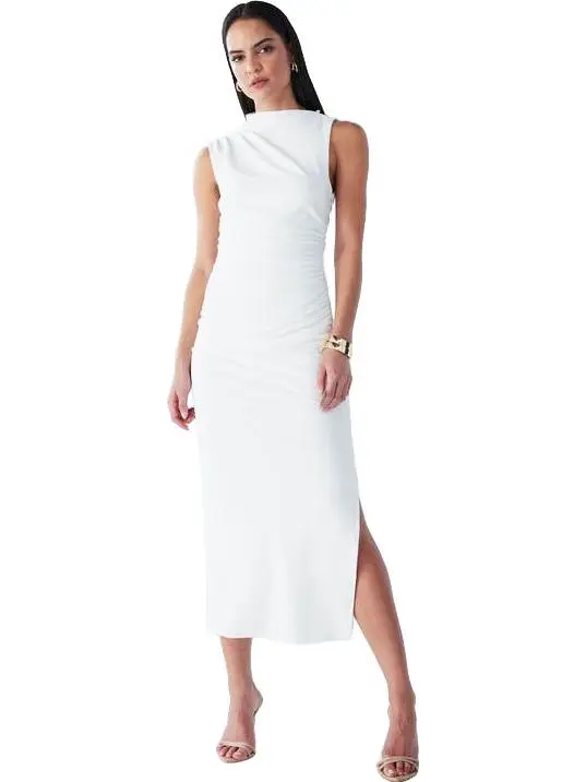 BWLDR Rory Gathered Maxi Dress - White