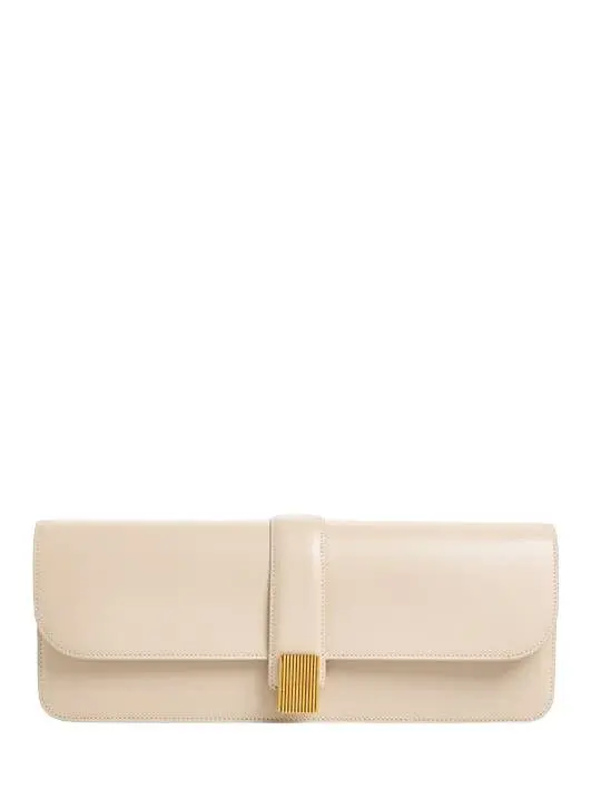Khaite Blake Leather Clutch - Burro
