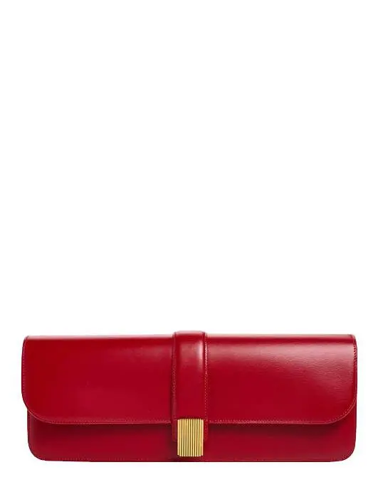 Khaite Blake Leather Clutch - Ruby