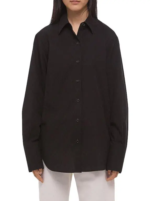 Helmut Lang Open Tie Back Cotton Shirt - Black