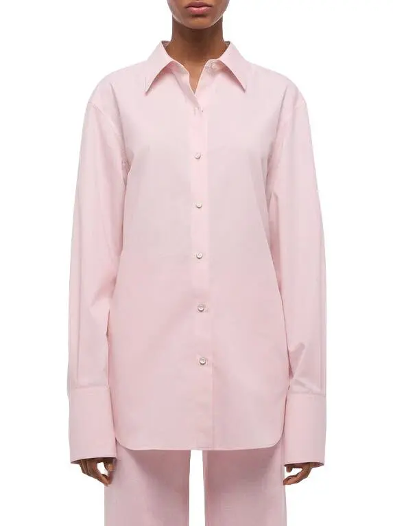 Helmut Lang Open Tie Back Cotton Shirt - Peony