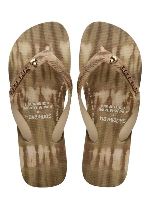 Havaianas X Isabel Marant Embellished Flip Flops - Beige