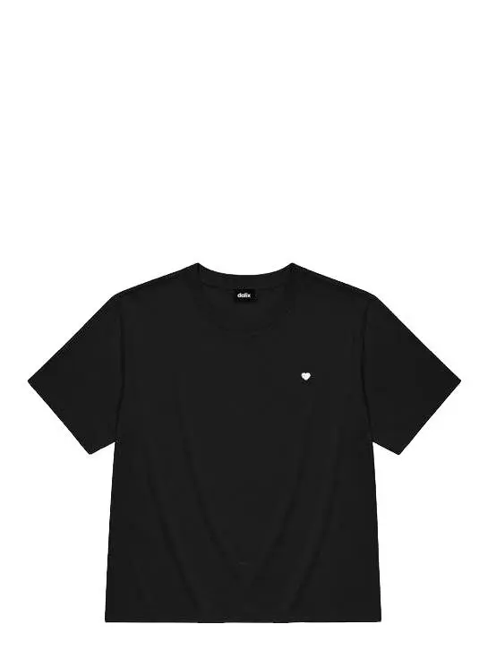 DALIX Lil Heart Relaxed Midweight Jersey T-shirt - Black