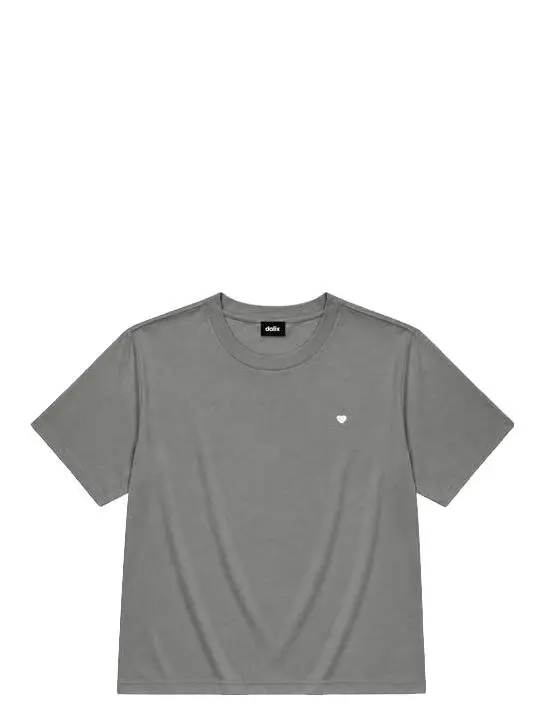 DALIX Lil Heart Relaxed Midweight Jersey T-shirt - Shadow
