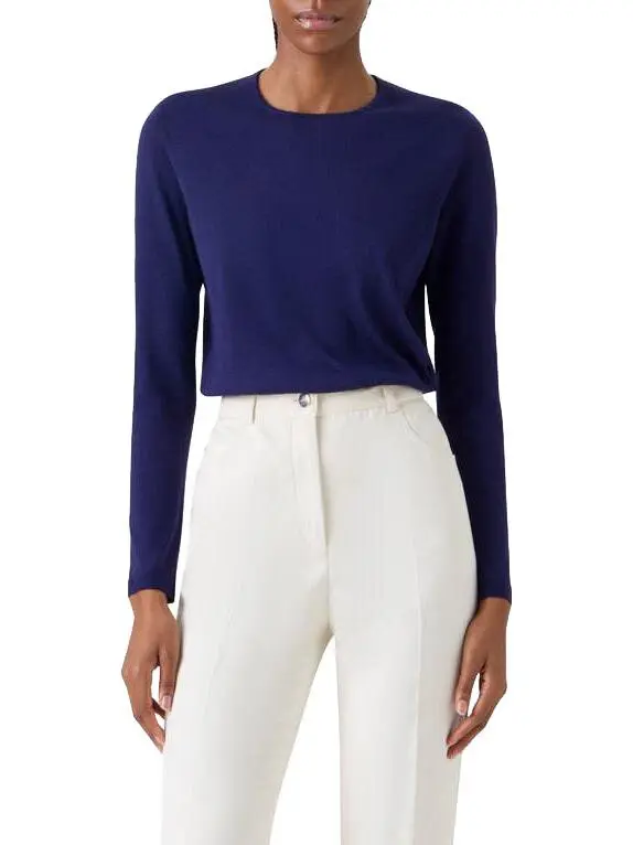 Akris Fine Cashmere & Silk Sweater - Dark Purple