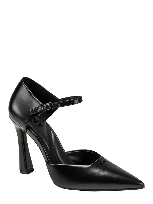 Dkny Catcher Ankle Strap Pointed Toe Pump - Black