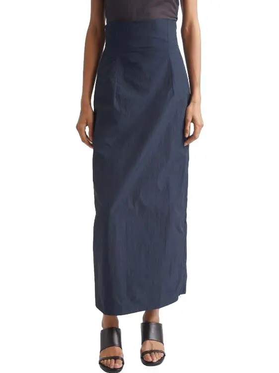 Paloma Wool Fosca Adjustable Recycled Nylon & Organic Cotton Maxi Skirt - Navy