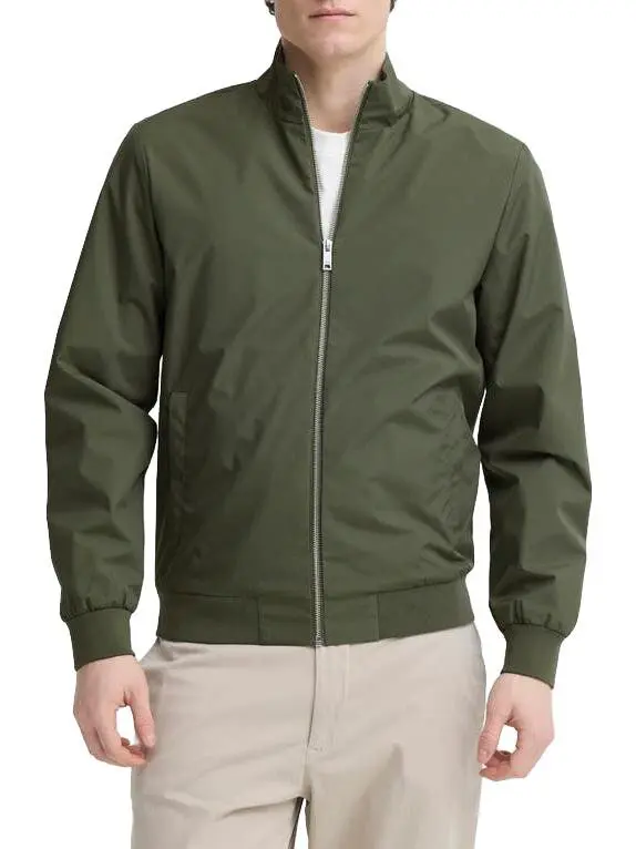 CASUAL FRIDAY Lightweight Zip-up Windbreaker Jacket With Rib-knit Trims - Beetle