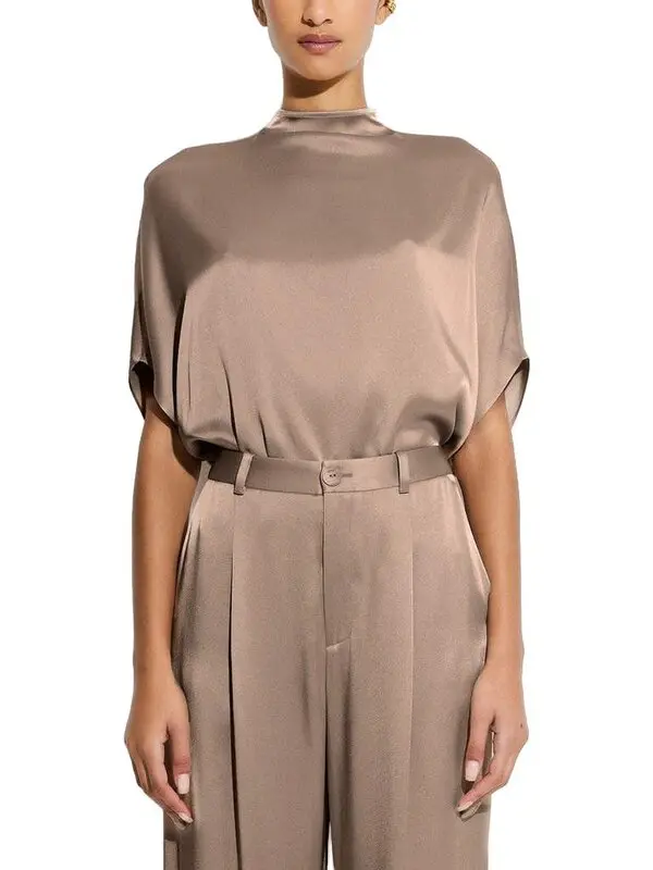 Lapointe Satin Cape Tee - Oat