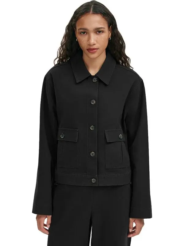 FINERY LONDON Kelsie Cotton Canvas Button-front Jacket - Black