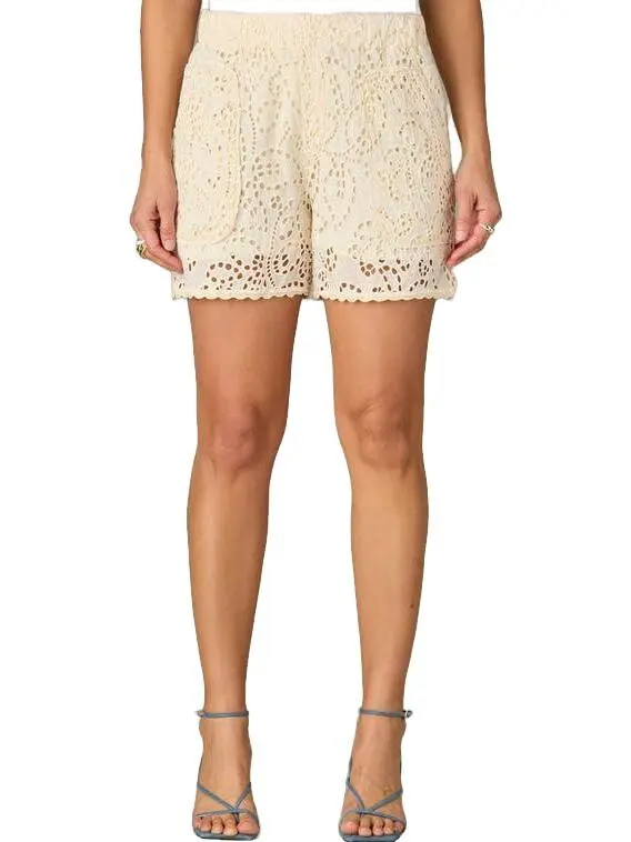 Wit & Wisdom Cotton Eyelet Shorts - Ecru