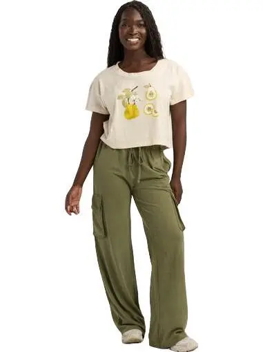 KNOWN SUPPLY Camino Pant Wide Leg Cargo Trousers - Army