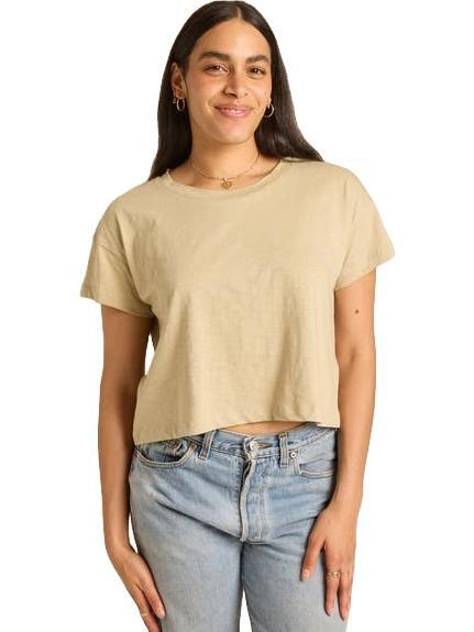 KNOWN SUPPLY Organic Cotton Easy Crop Tee - Turmeric