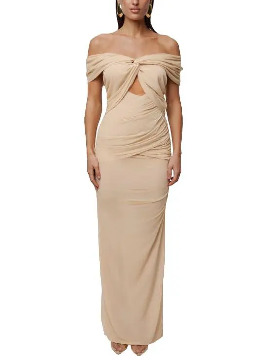 JLUXLABEL Alessandra Off-the-shoulder Dress With Cutout - Ivory