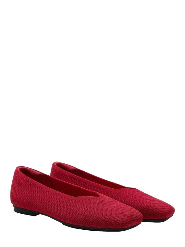 Vivaia Margot 3.0 V-cut Square-toe Flats - Ruby Red