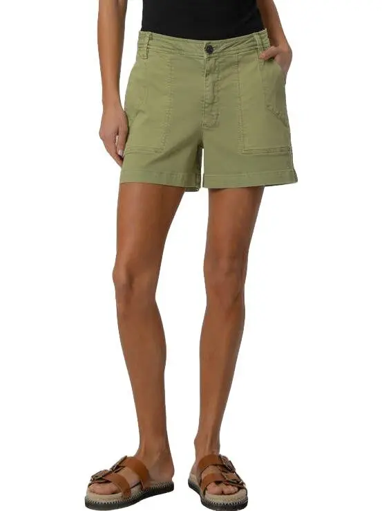 Kut From The Kloth Ashton High Waist Utility Shorts - Celery