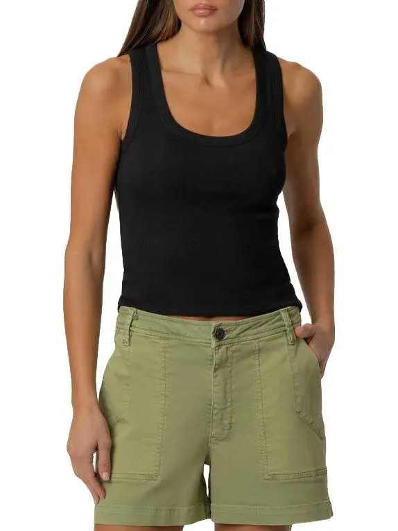 Kut From The Kloth Anastasia Stretch Cotton Blend Rib Tank - Black
