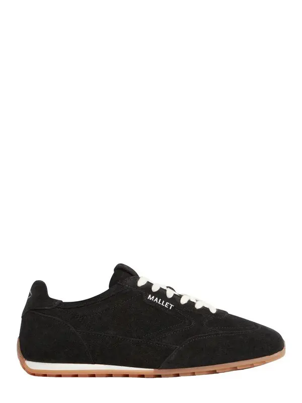 MALLET Penn Gum Leather Retro Runner Trainers - Black