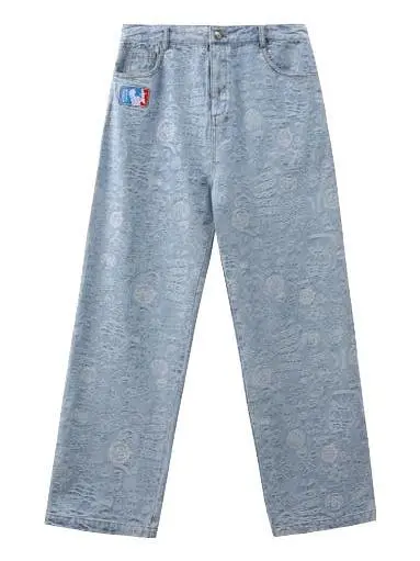 VERYRARE Monogram Jacquard Denim Pants - Blue