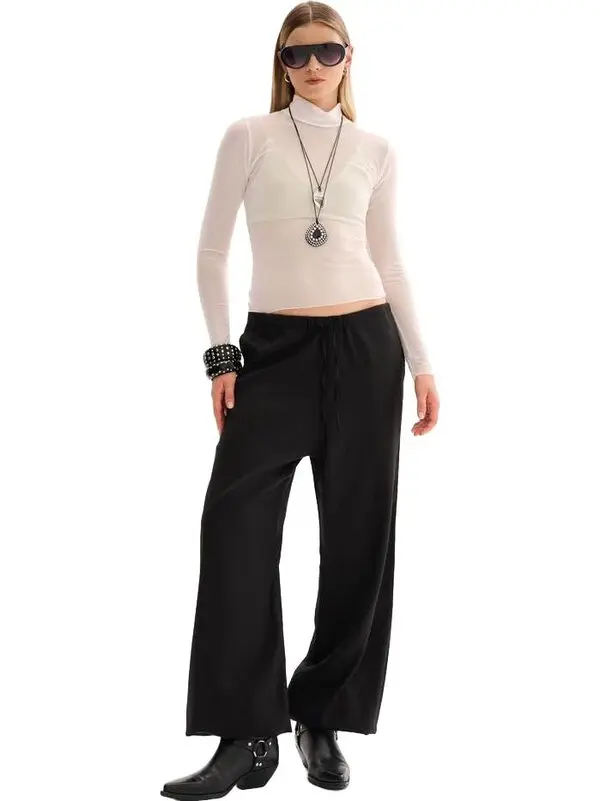 NELBLU SWIMWEAR Chloe Tencel Harem Pants - Negro