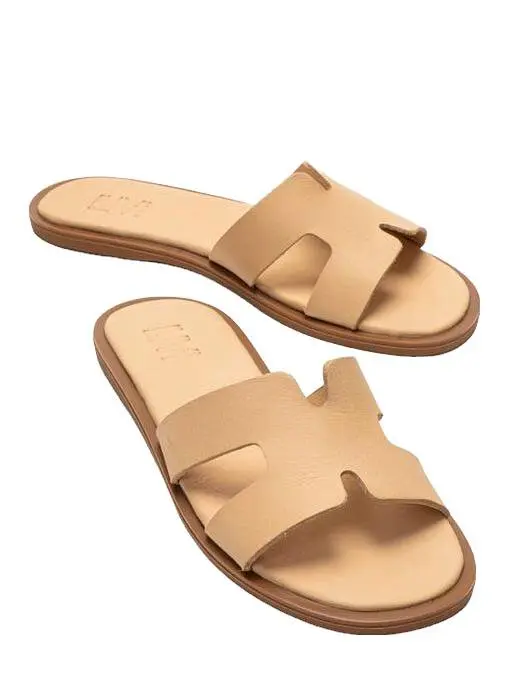 FOREVER & ALWAYS SHOES Biora Leather Slide - Beige