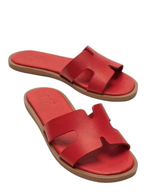 FOREVER & ALWAYS SHOES Biora Leather Sandal - Red