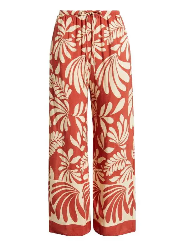 A.REN Acacia Wide Leg Pants - Red