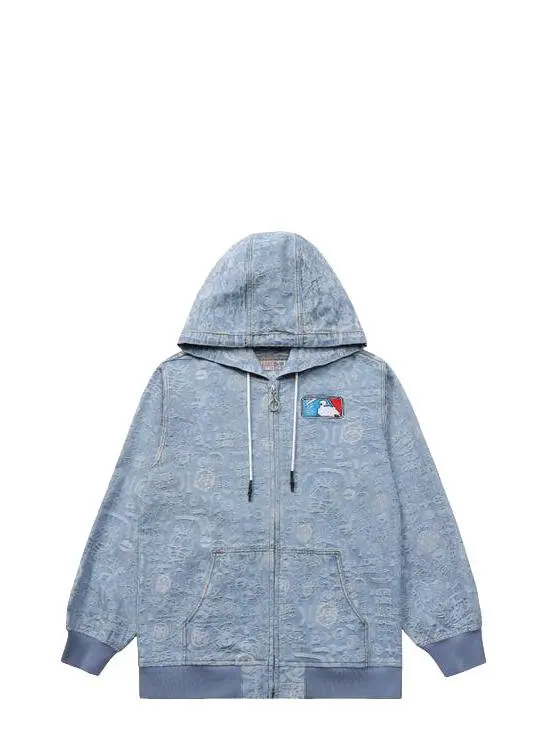 VERYRARE Monogram Jacquard Denim Hoodie - Blue