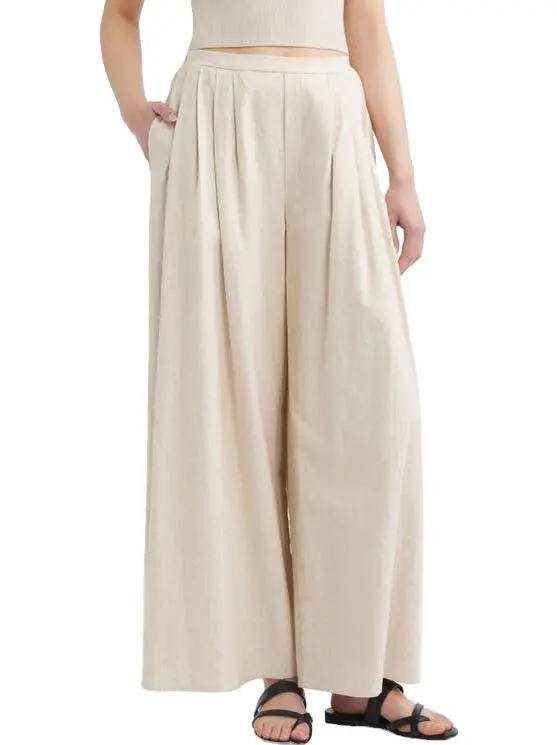 A.REN Nova Wide Leg Pants - Natural