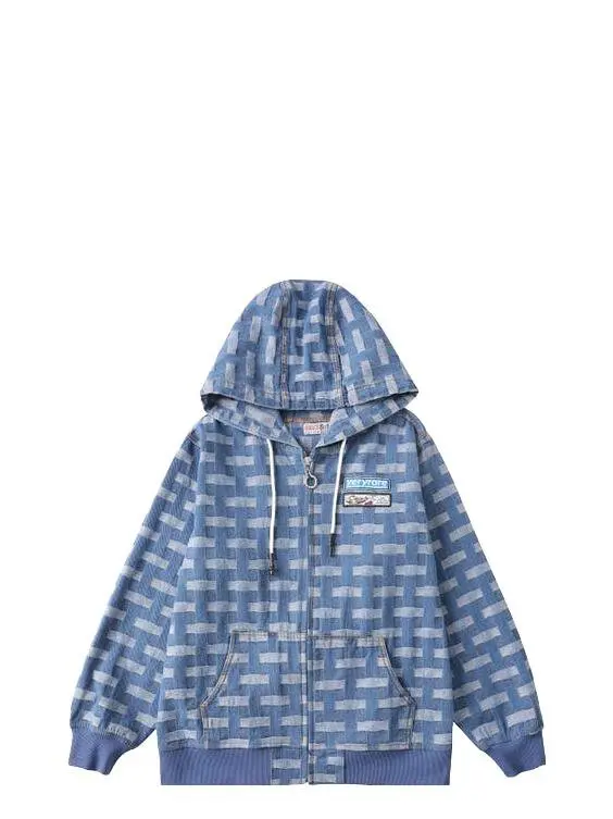 VERYRARE Criss-cross Jacquard Hoodie - Blue