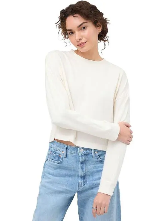 Richer Poorer Relaxed Crop Long Sleeve Tee - Bone