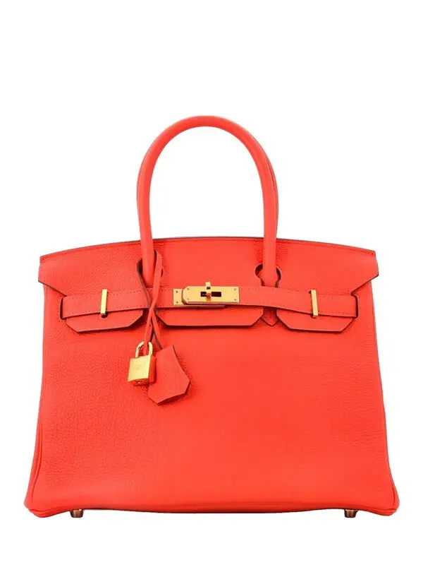 Hermès Birkin Handbag Togo With Gold Hardware 30 - Orange