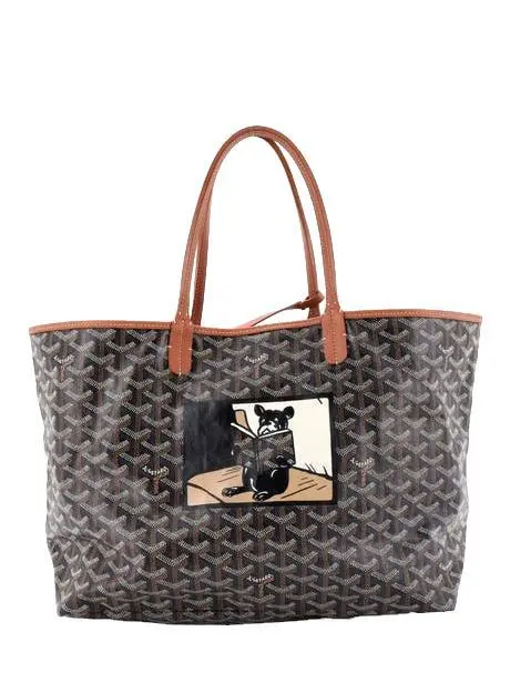 Goyard Saint Louis Tote Printed Coated Canvas Pm - Brown