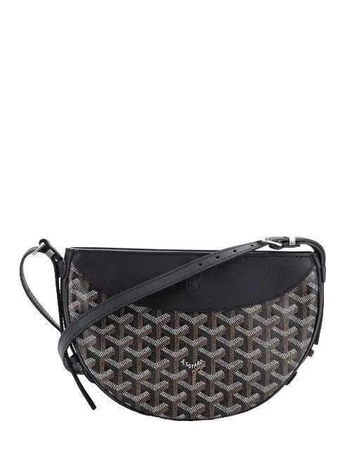 Goyard Hirondelle Shoulder Bag Coated Canvas And Leather - Black