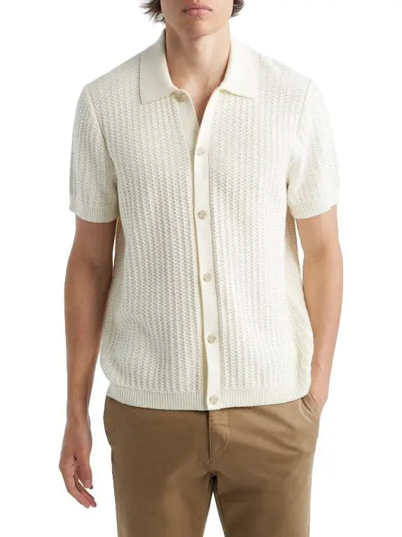 Vince Short Sleeve Cardigan - Blanco