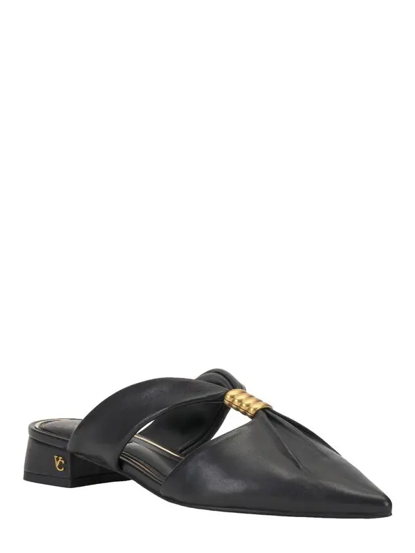 Vince Camuto Vanika Pointed Toe Mule With Criss-cross Straps - Black