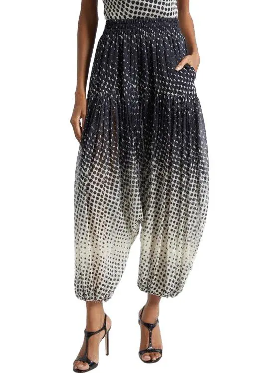 Christopher John Rogers Halftone Wiggle Dot Harem Pants - Black Multi