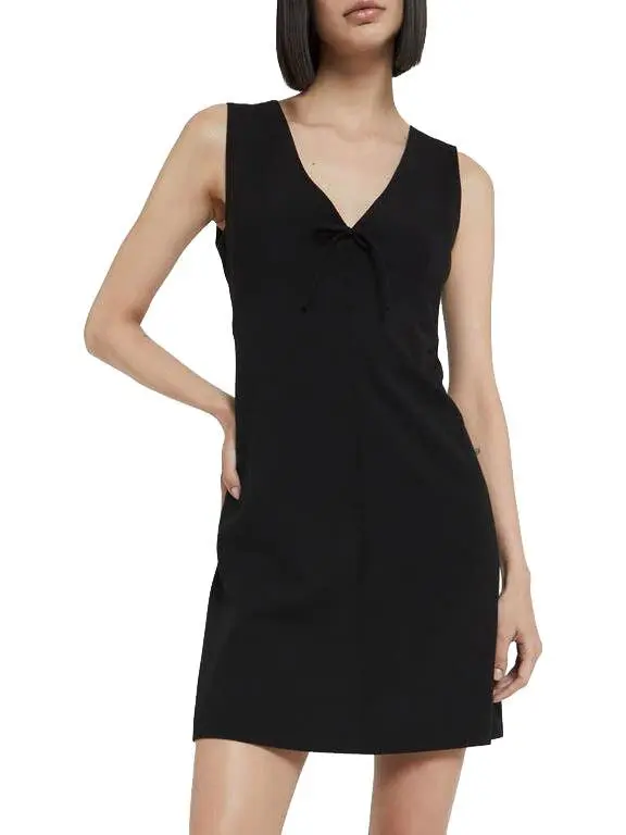 OTTOD'AME Sleeveless V-neck Dress With Bow Detail - Black