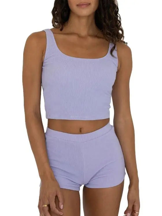 Geode Swimwear Monroe Rounded Square Neck Tankini Top - Purple