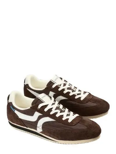 SCALPERS Suede Retro Lace-up Sneakers - Brown