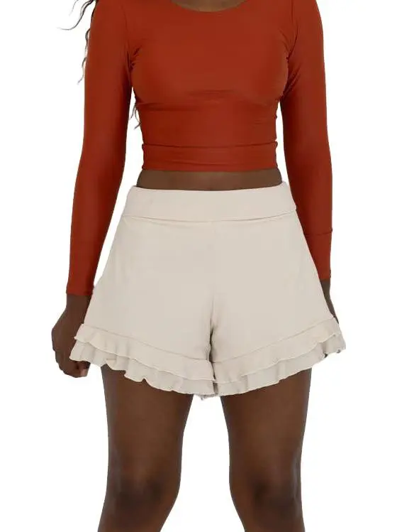 Geode Swimwear Dune High Waisted Swim Shorts - Ivory