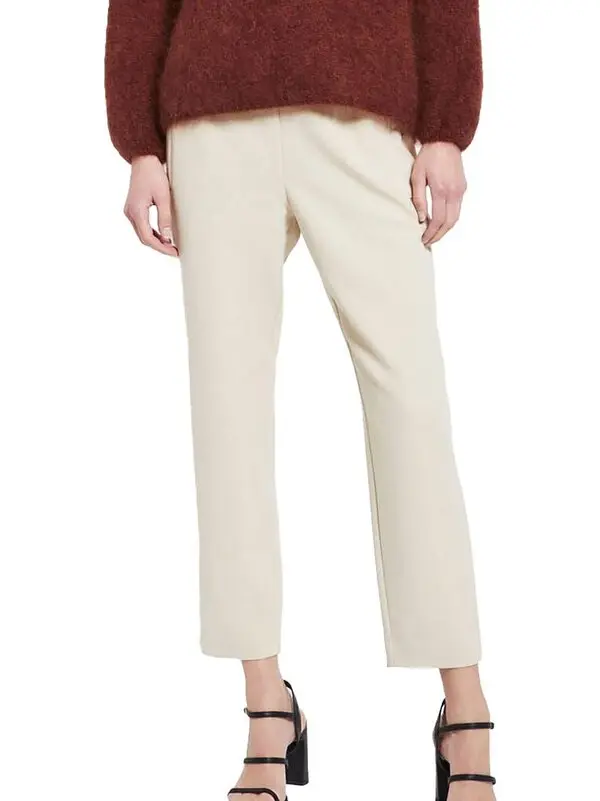OTTOD'AME Patterned Ankle-length Trousers - Ecru