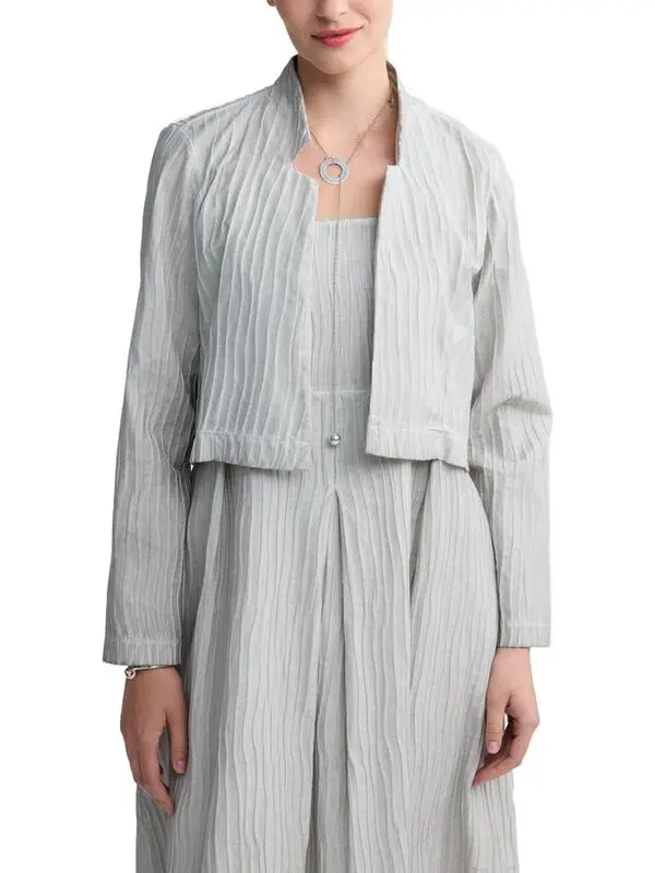 LUUKAA Ivelle Garment-dyed Bolero Jacket - Ash Grey